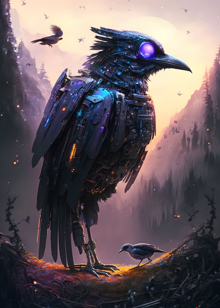 'Raven Fetching' Poster, picture, metal print, paint by Amely Home ...