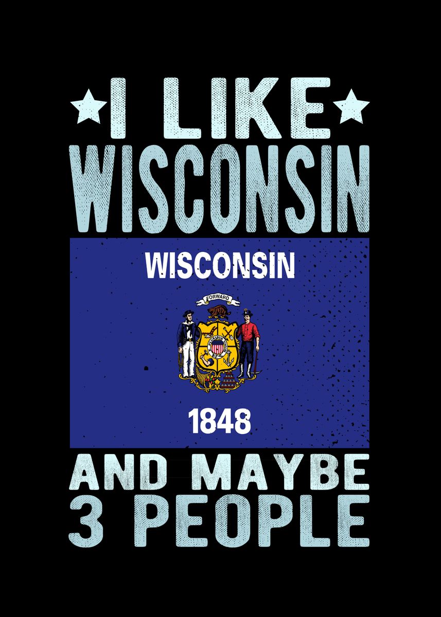 'Wisconsin Flag' Poster, picture, metal print, paint by schmugo | Displate