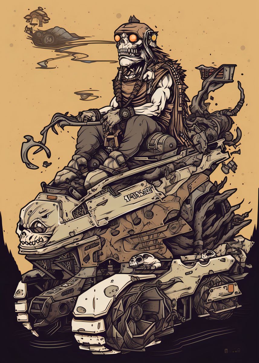 'Ape driving a tank' Poster, picture, metal print, paint by AI and ME ...