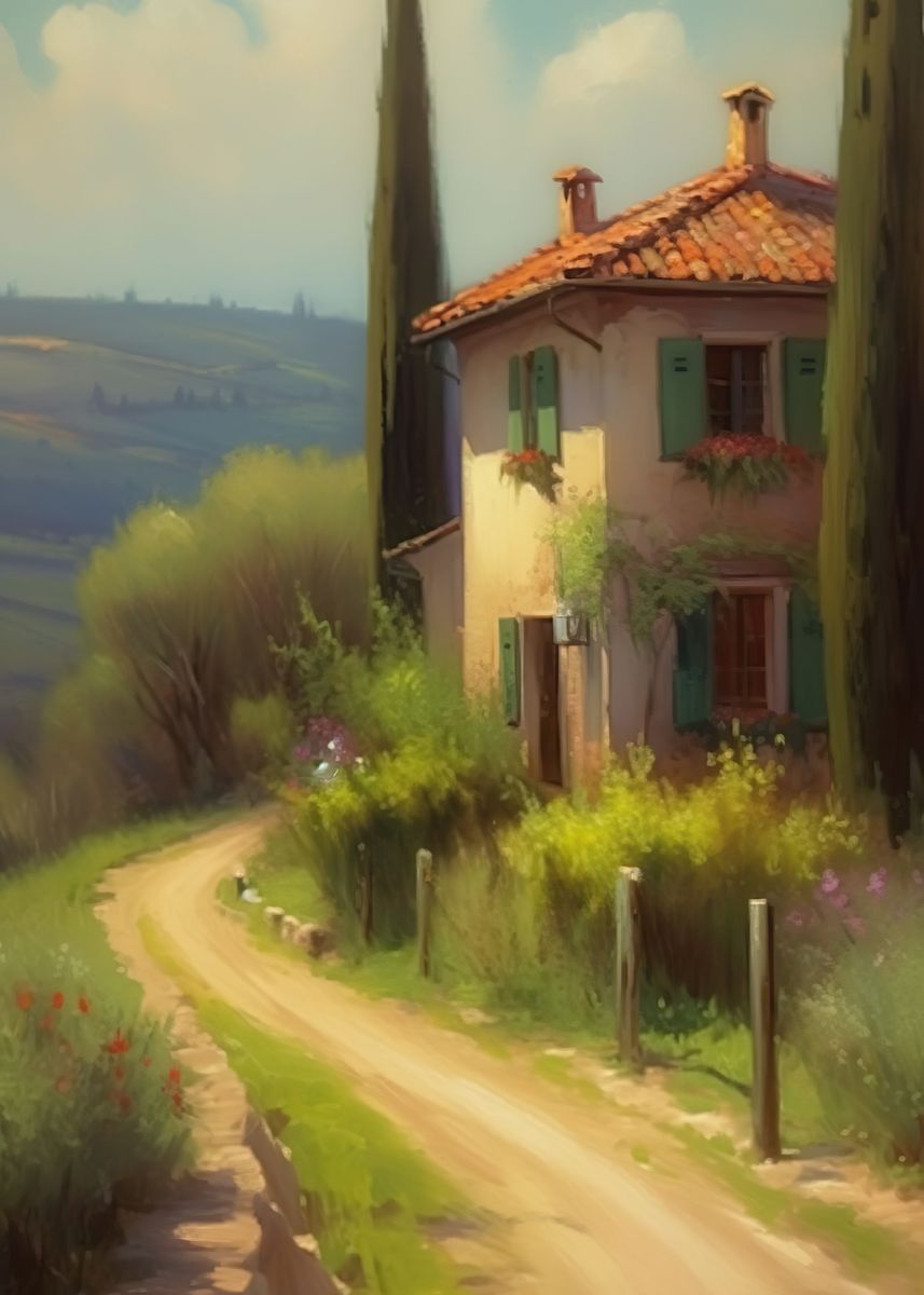 'Italian Villa' Poster by Quasarai | Displate