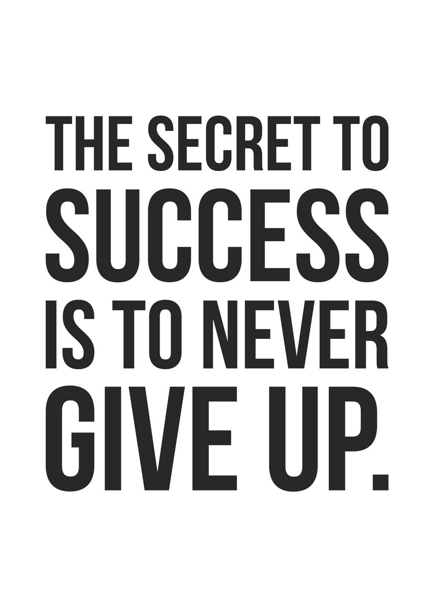 'The Secret To Success' Poster by CHAN | Displate