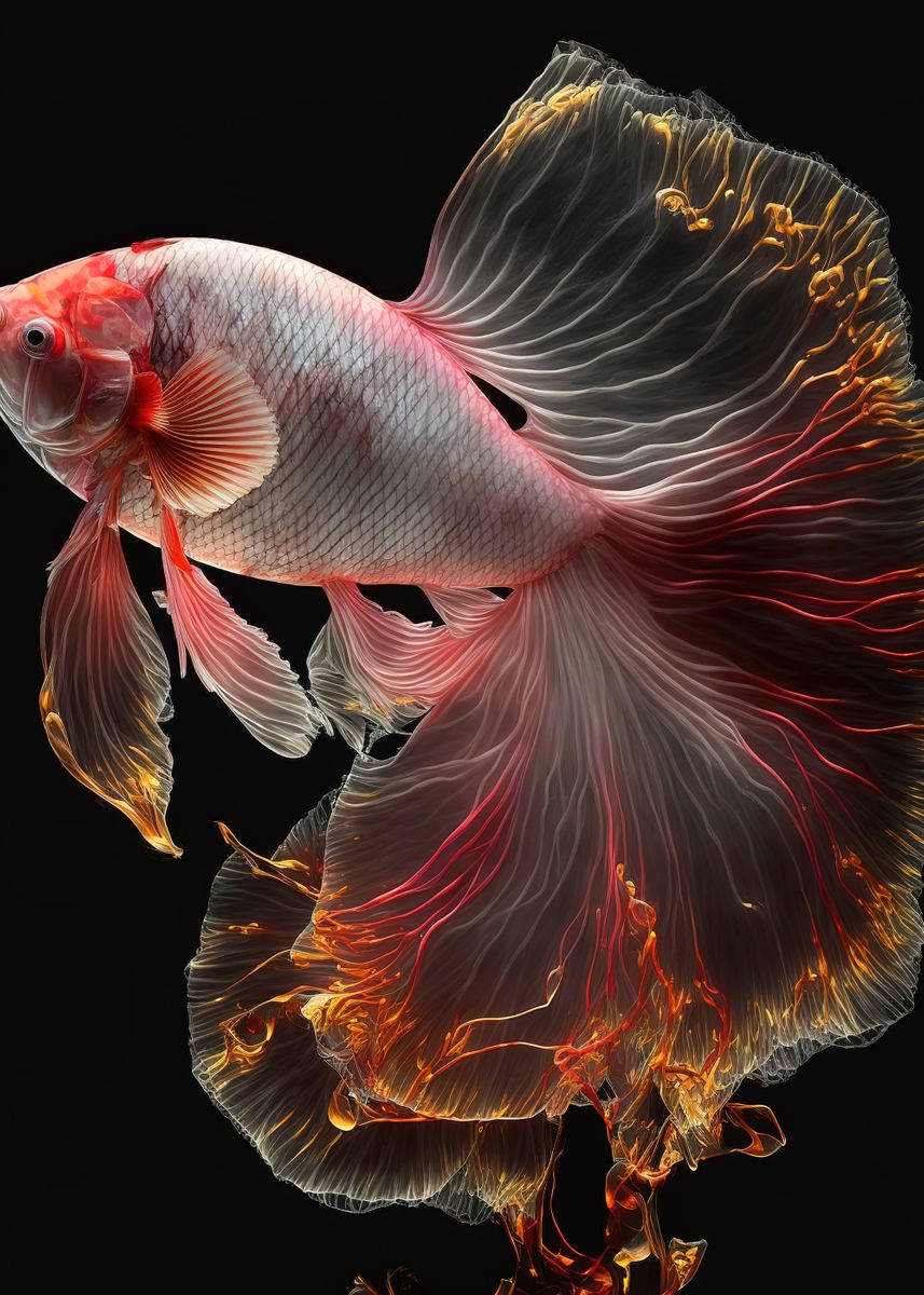 'Cute Betta Fish' Poster by MAD SPACE | Displate