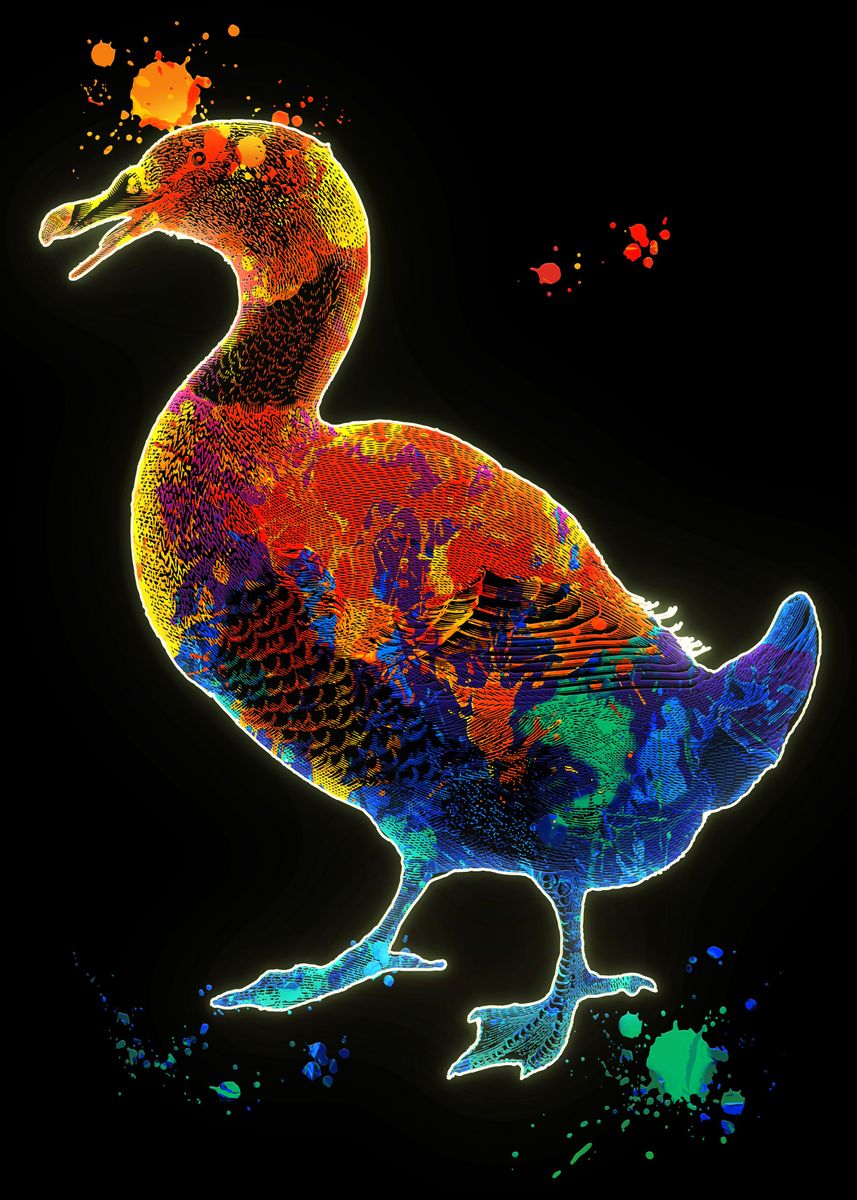 'Duck' Poster, picture, metal print, paint by Morgan Moorhead | Displate