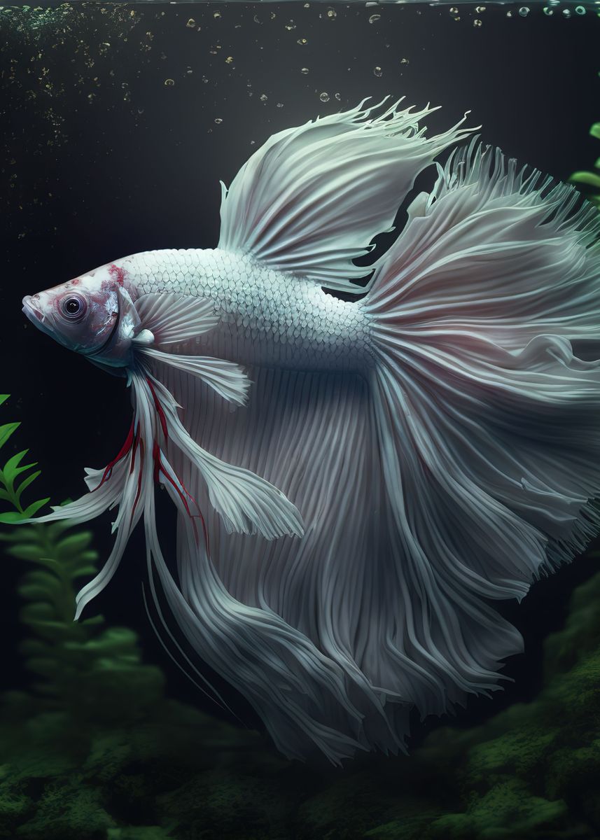 'Cute Betta Fish' Poster, picture, metal print, paint by MAD SPACE ...