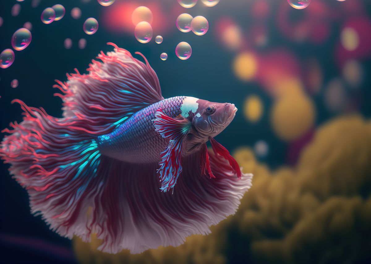'Cute Betta Fish' Poster by MAD SPACE | Displate