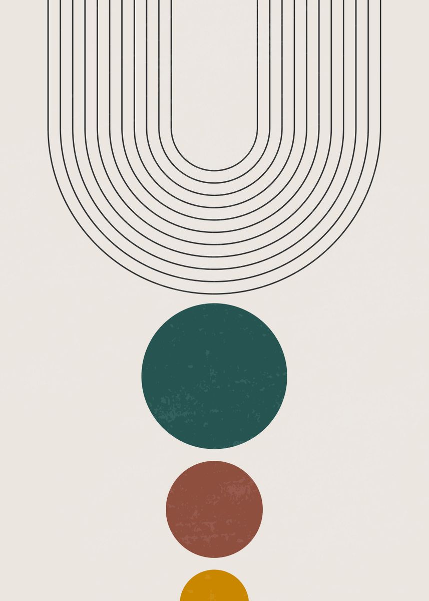 'Geometric Lines Cirlces' Poster, picture, metal print, paint by Uber Colektiv | Displate