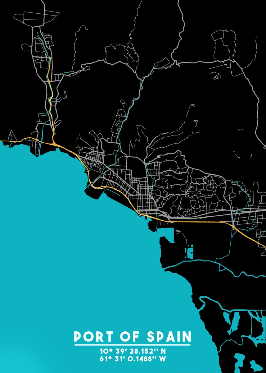 'Port Of Spain ' Poster, picture, metal print, paint by Clayborne Frank ...