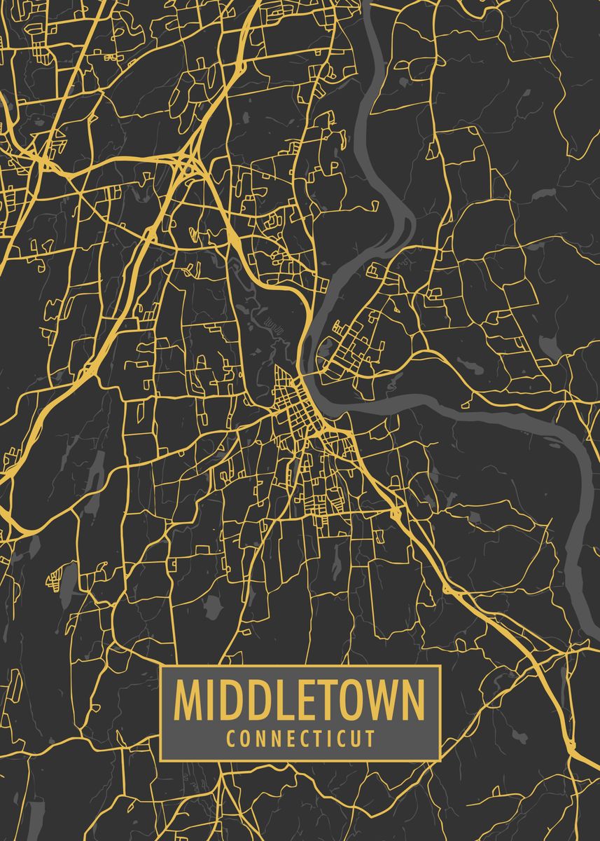 'Middletown CT' Poster, picture, metal print, paint by Miracle Studio ...