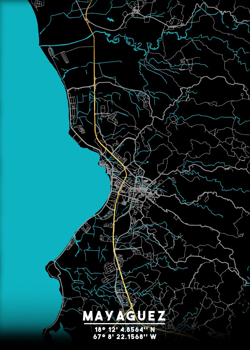 'Mayaguez Puerto Rico' Poster, picture, metal print, paint by Clayborne Frank | Displate