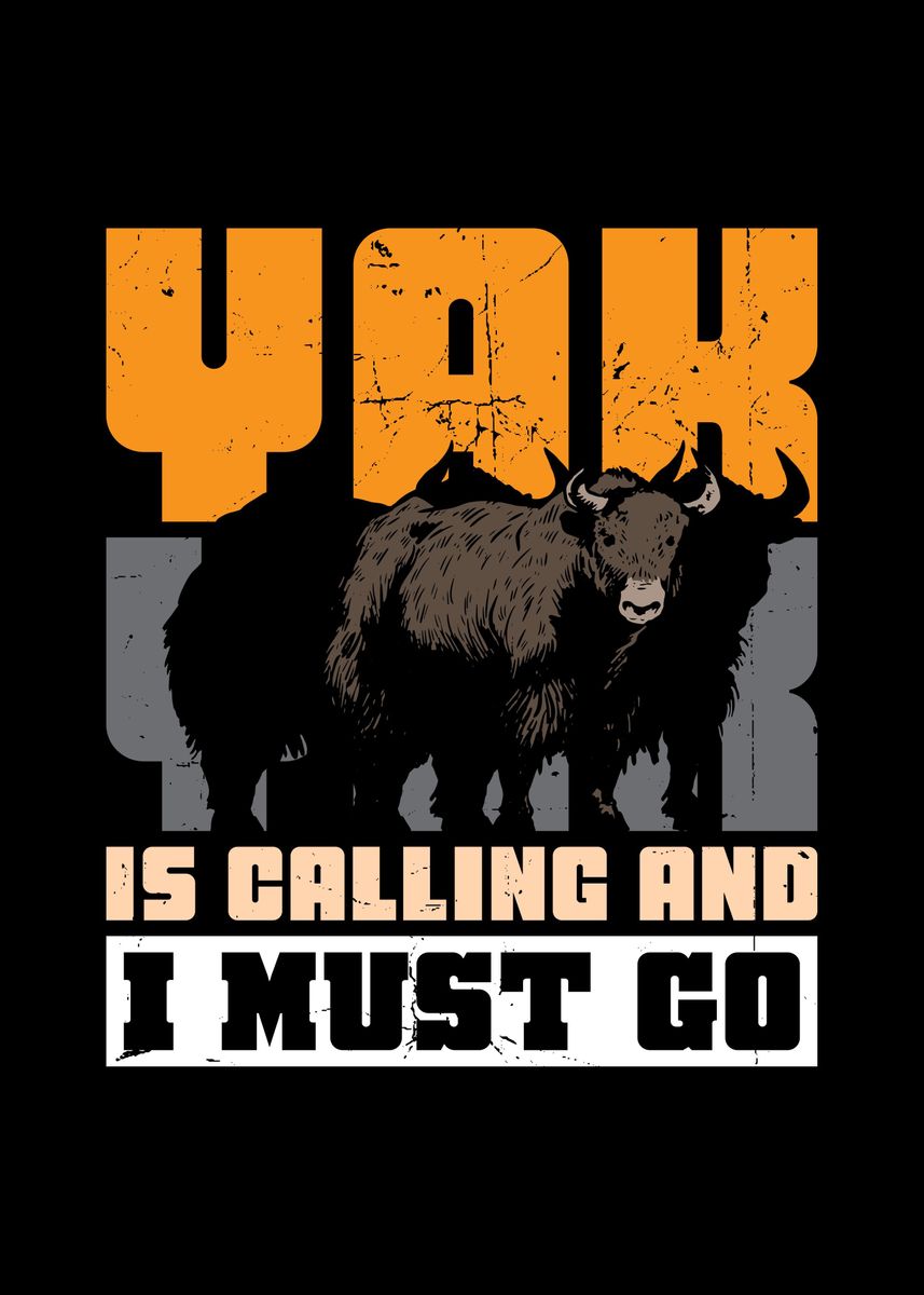 'Yak' Poster, picture, metal print, paint by Sebastian Wünsche | Displate