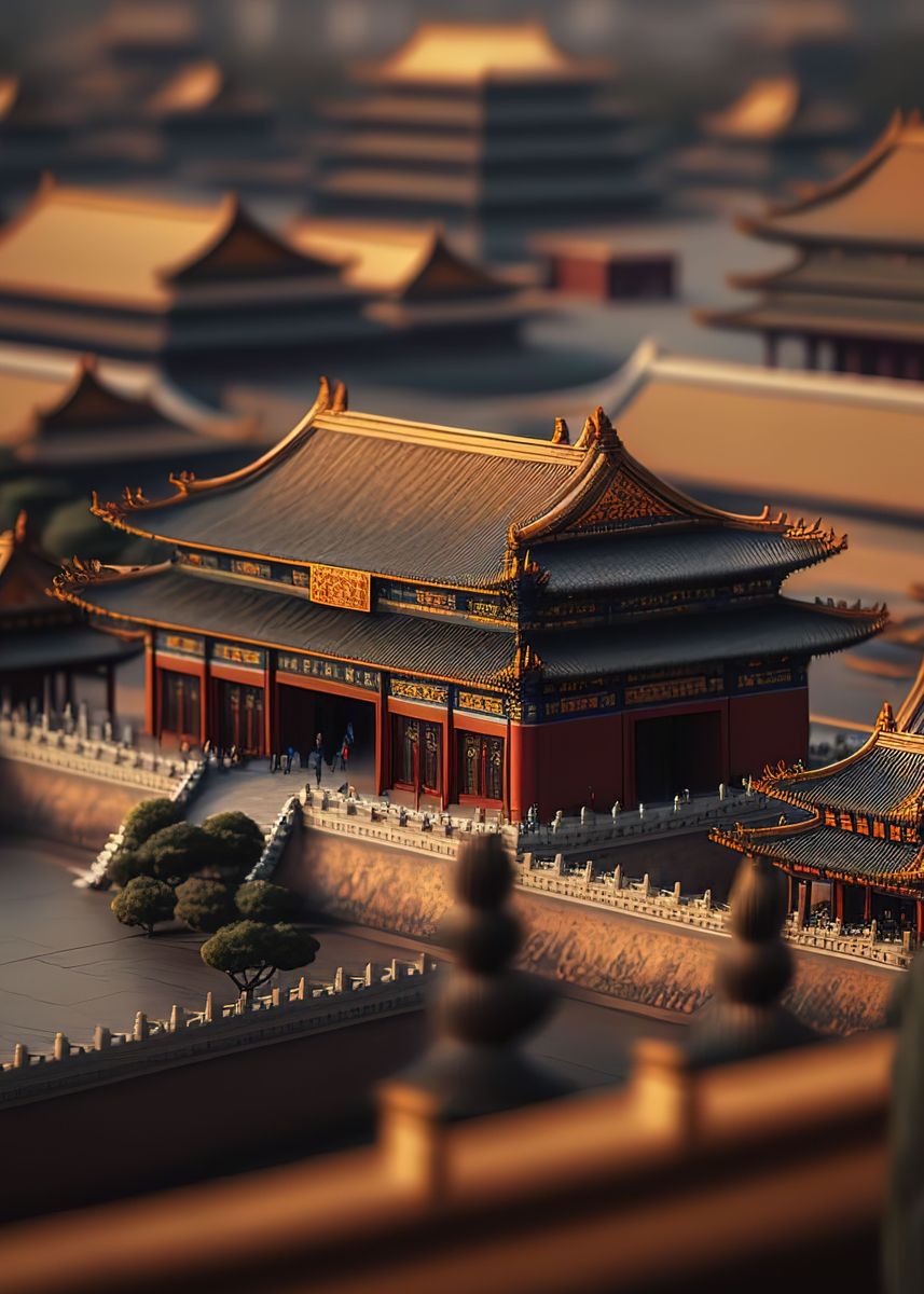 'chinese palace' Poster, picture, metal print, paint by MatiasCurrie ...