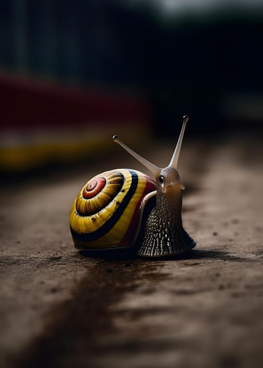'Racing Snail' Poster by David Godbehere | Displate