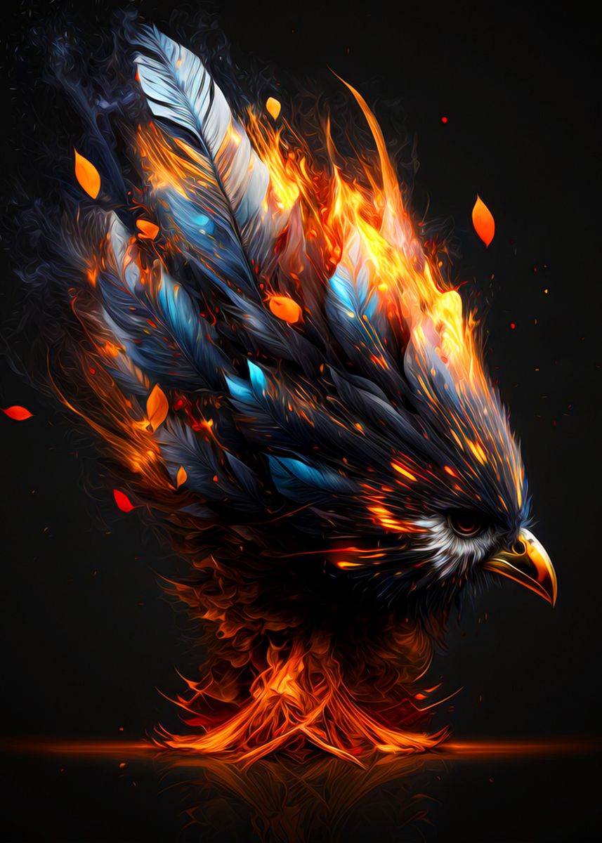 'Phoenix' Poster, picture, metal print, paint by Tiker Arts | Displate