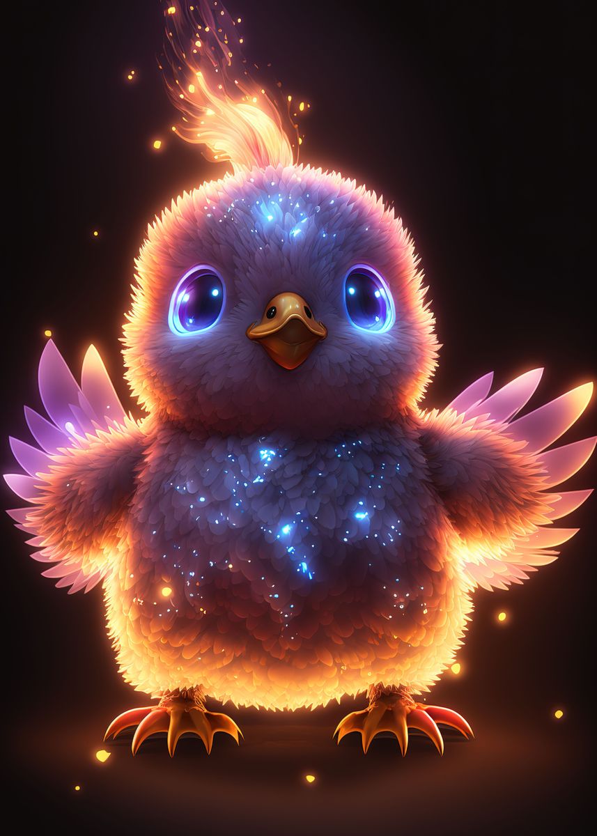 'glow chicken' Poster by King Kean | Displate