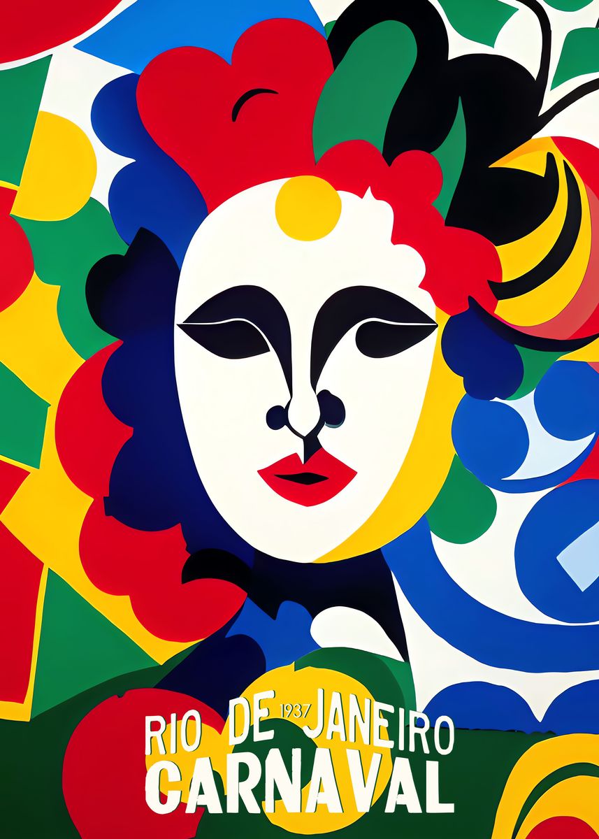 'Rio Carnival Poster' Poster, picture, metal print, paint by ...
