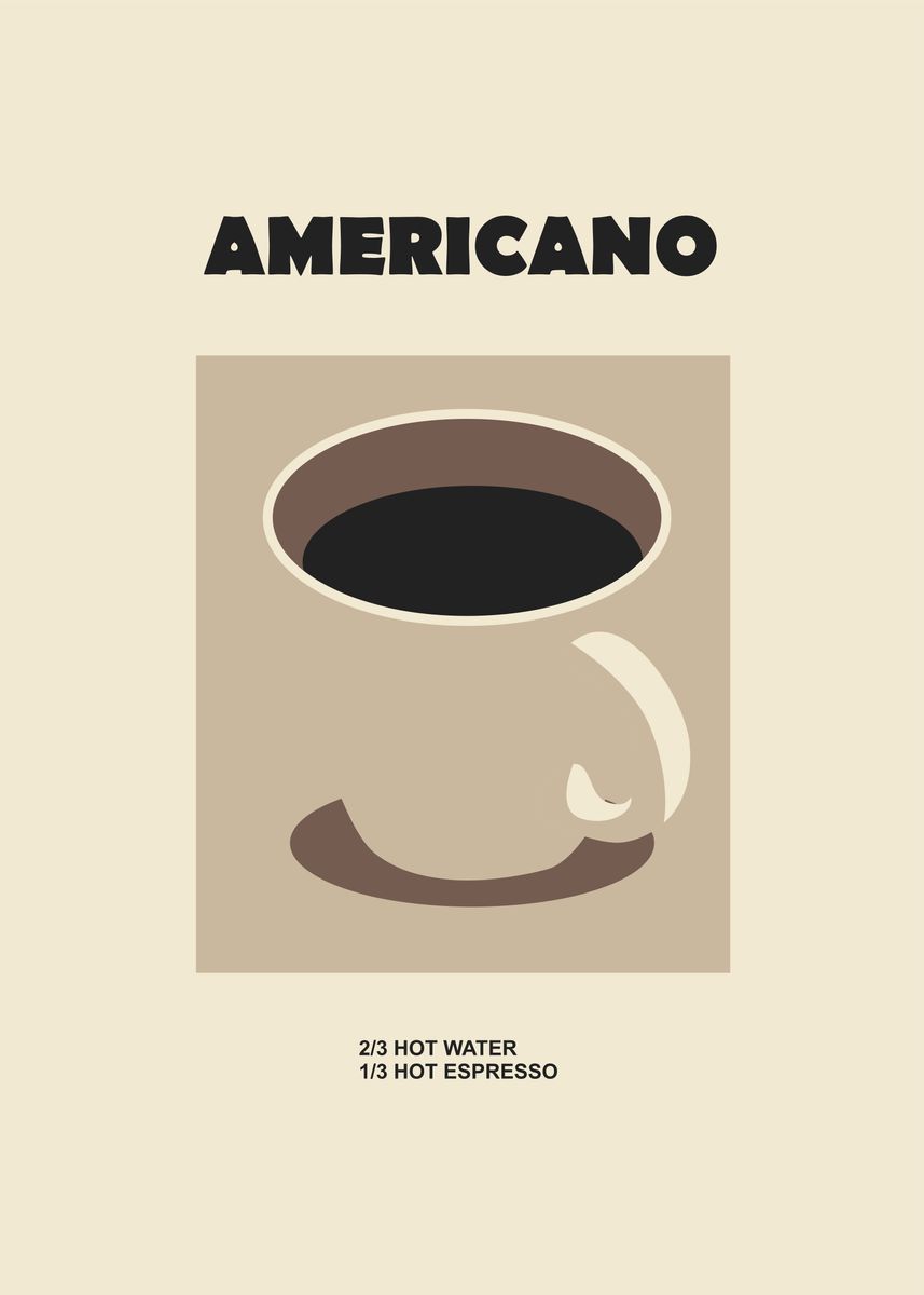'coffee americano' Poster, picture, metal print, paint by Ratna Mutia ...