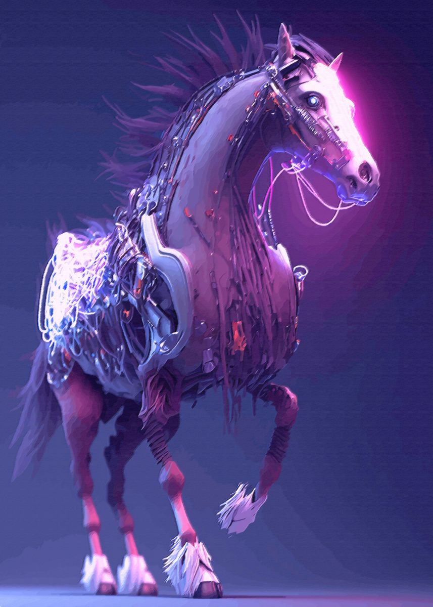 'Roborunner' Poster, picture, metal print, paint by One Line Artist | Displate