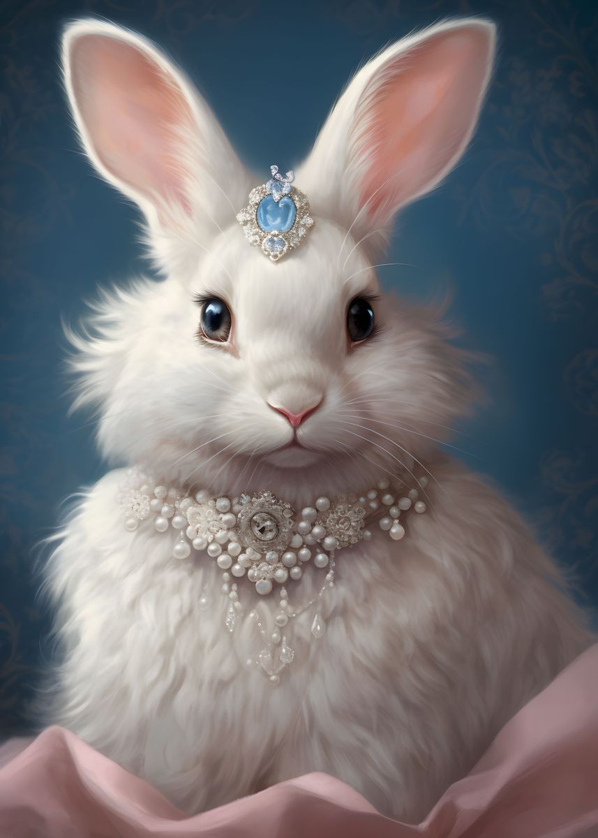 'Fluffy Bunny 07' Poster, picture, metal print, paint by Misty Allen ...