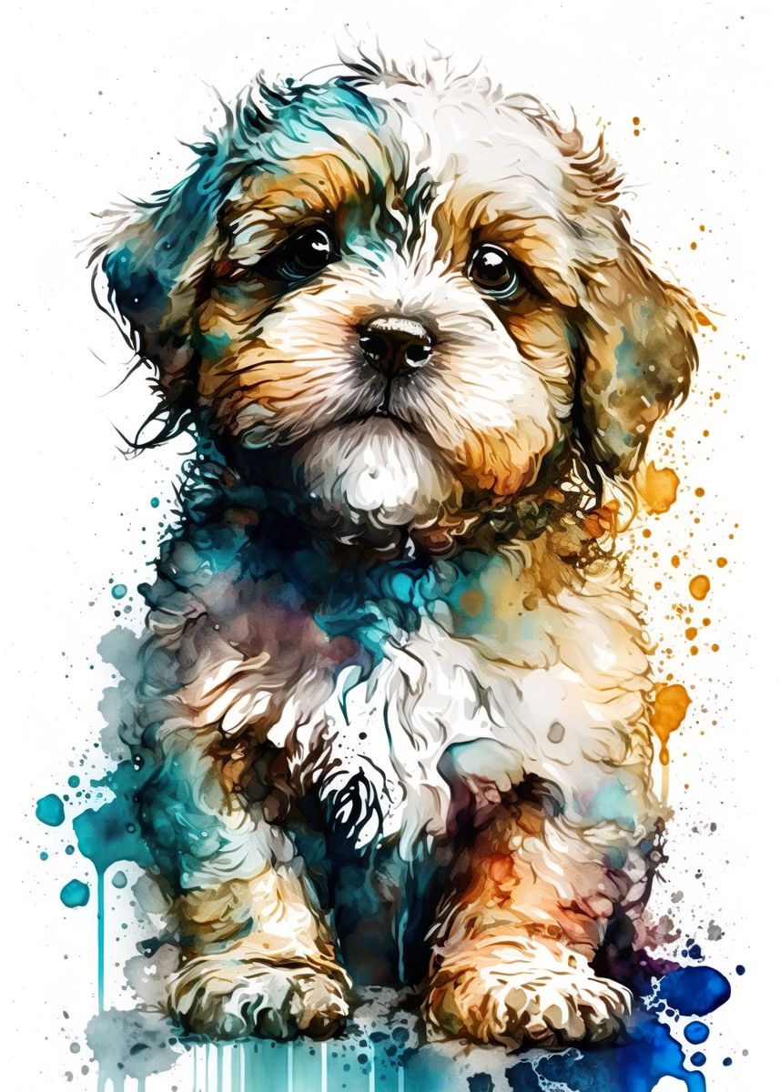 'Dog Watercolor' Poster by AyrioArt | Displate