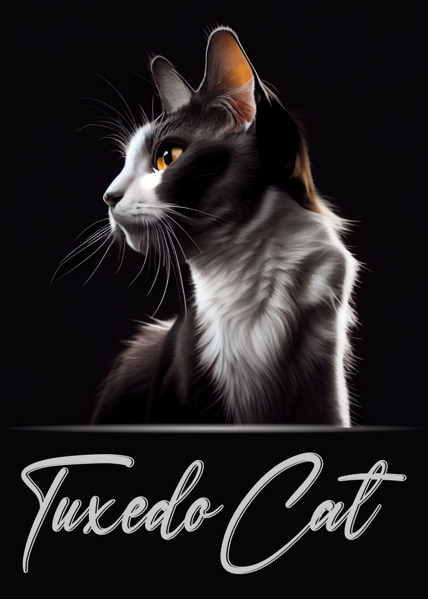 'Tuxedo Cat' Poster, picture, metal print, paint by Artistic Paradigms ...