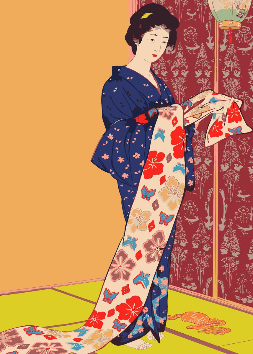 'Daughter in Summer Kimono' Poster, picture, metal print, paint by Long ...