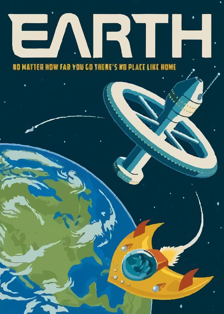 'back to earth' Poster, picture, metal print, paint by Addolf Binecklli ...