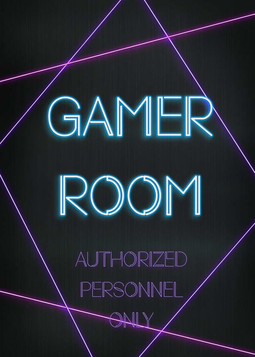 'Authorized Gamer Room' Poster, picture, metal print, paint by XandYart ...