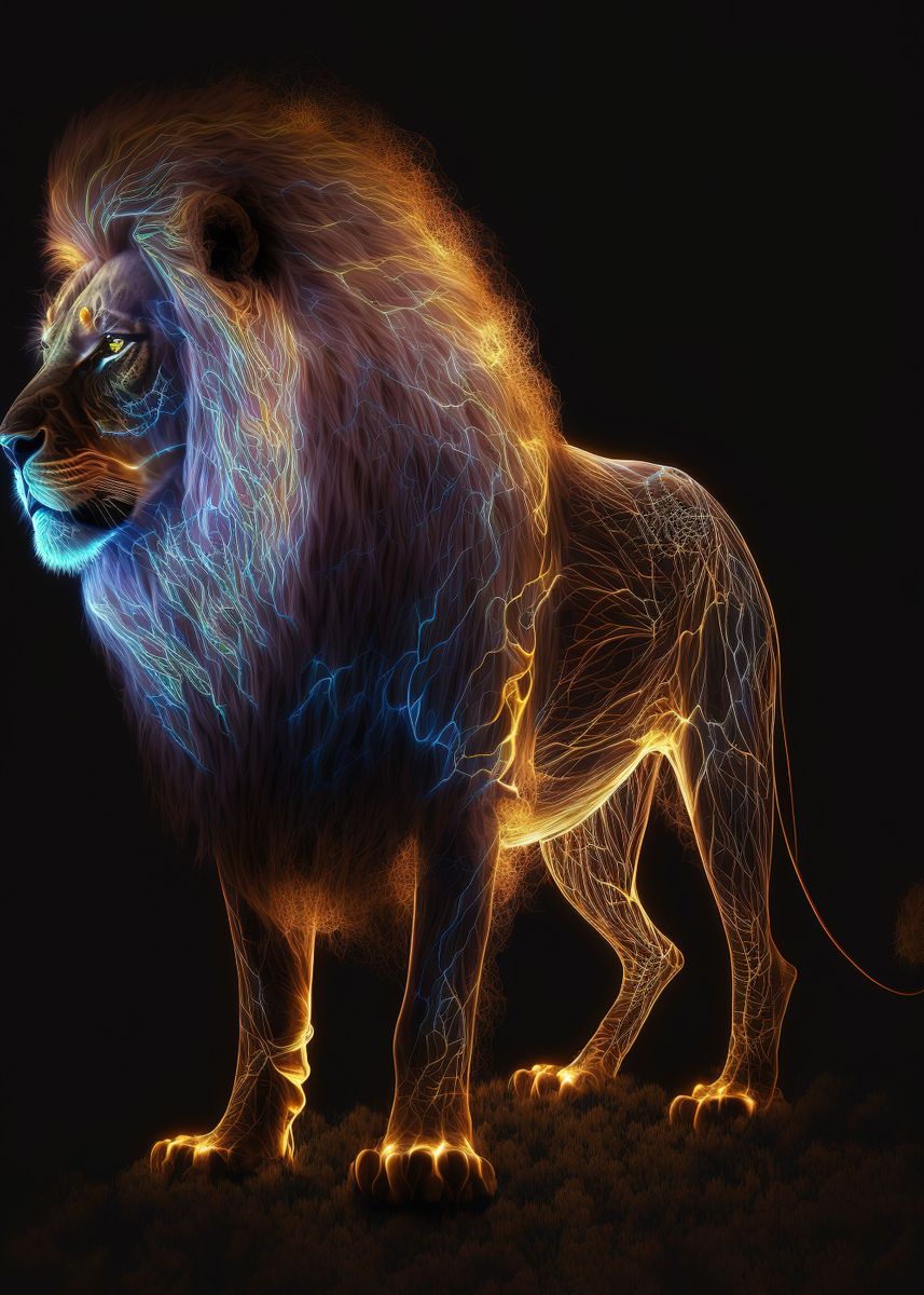 'galaxy lion ' Poster, picture, metal print, paint by DEMON SPACE ...