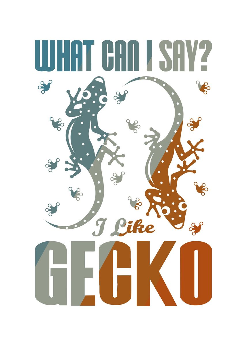 'Gecko' Poster, picture, metal print, paint by Sebastian Wünsche | Displate