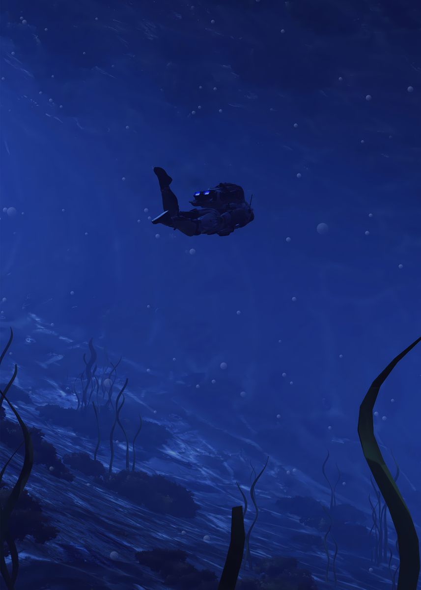 'Under Deep Sea Water' Poster, picture, metal print, paint by Lunaxys ...