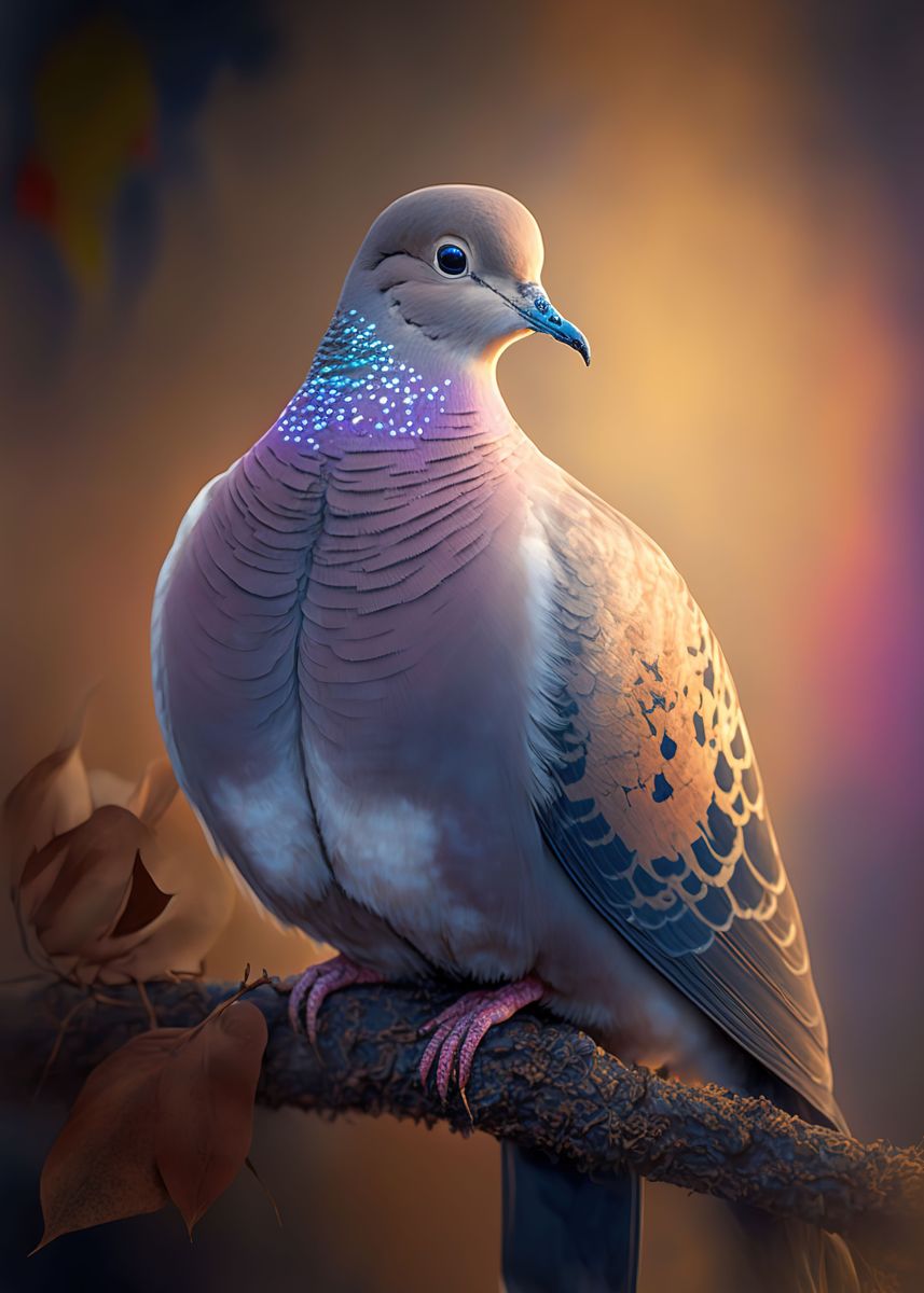 'Dove pigeon bird ' Poster, picture, metal print, paint by Jena | Displate