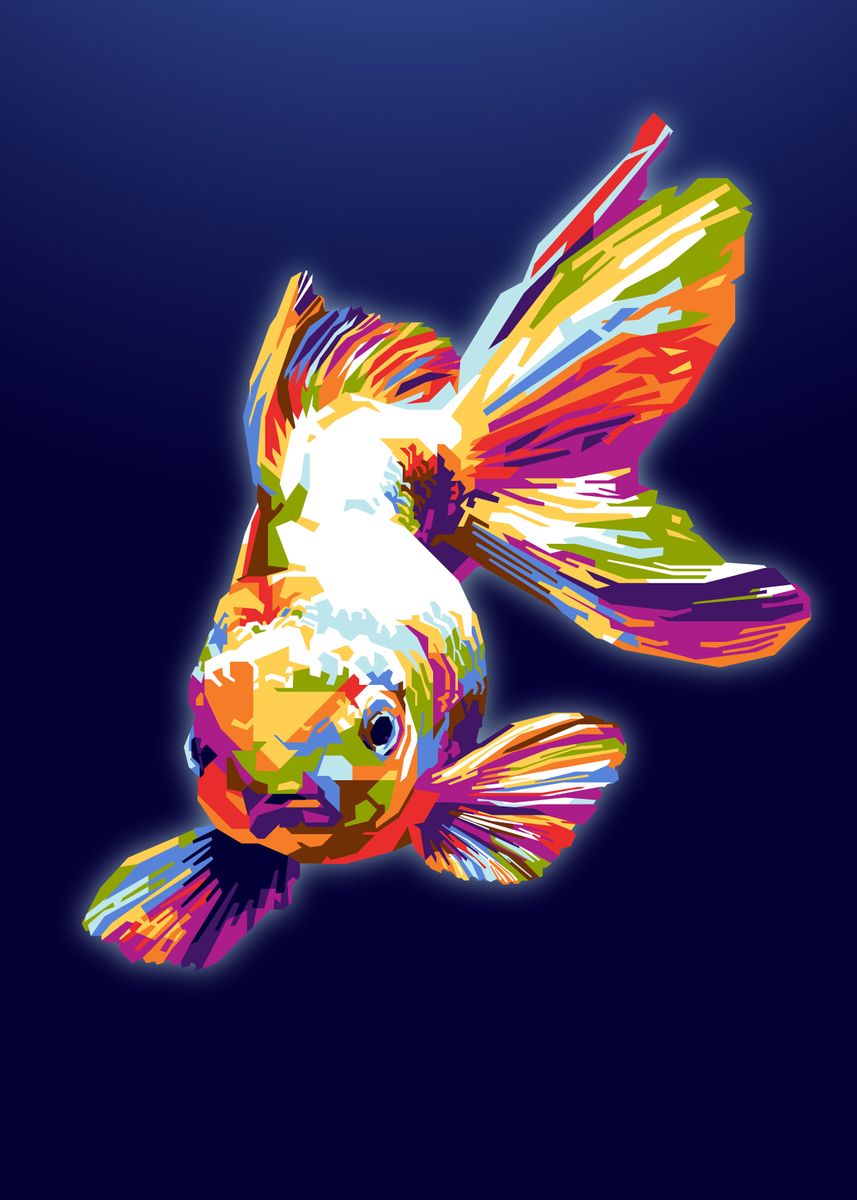 'colorful goldfish' Poster, picture, metal print, paint by RJWLTG ...