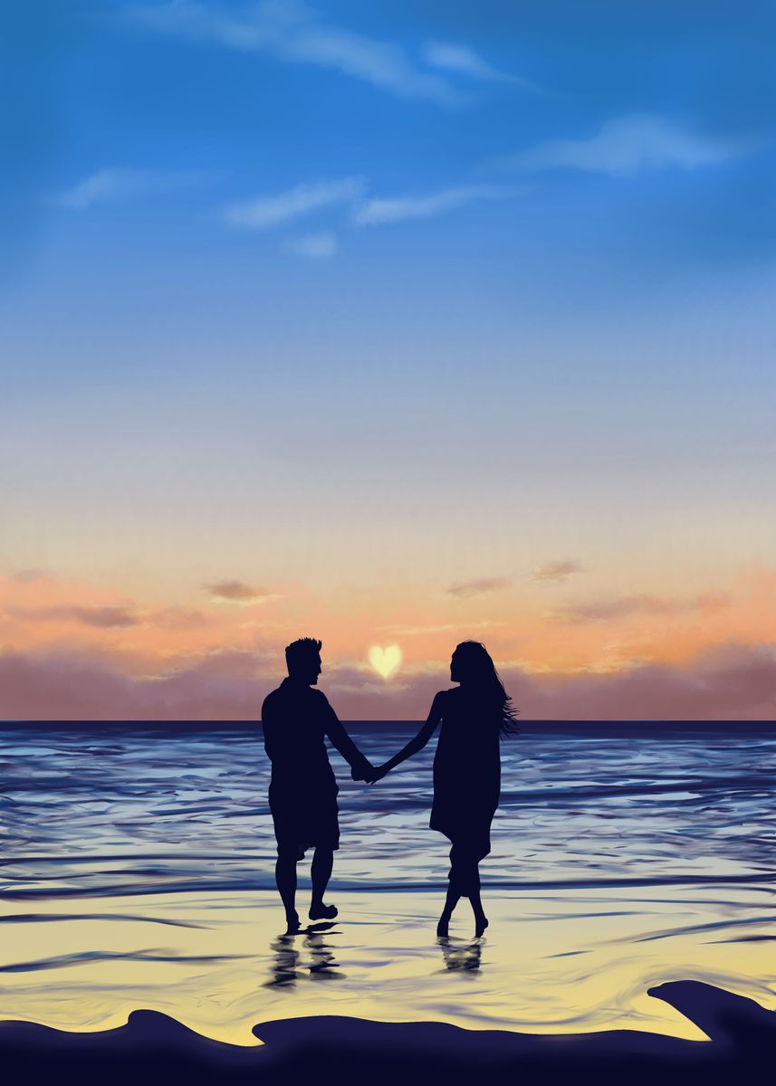 'Lovers' Poster, picture, metal print, paint by Artuszko | Displate