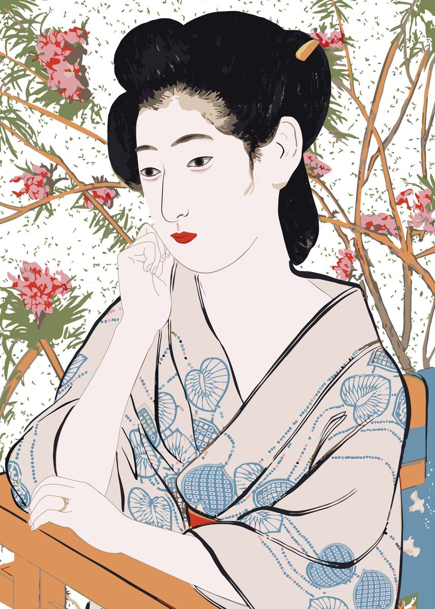 'At a Hot Spring' Poster, picture, metal print, paint by Long Shot ...