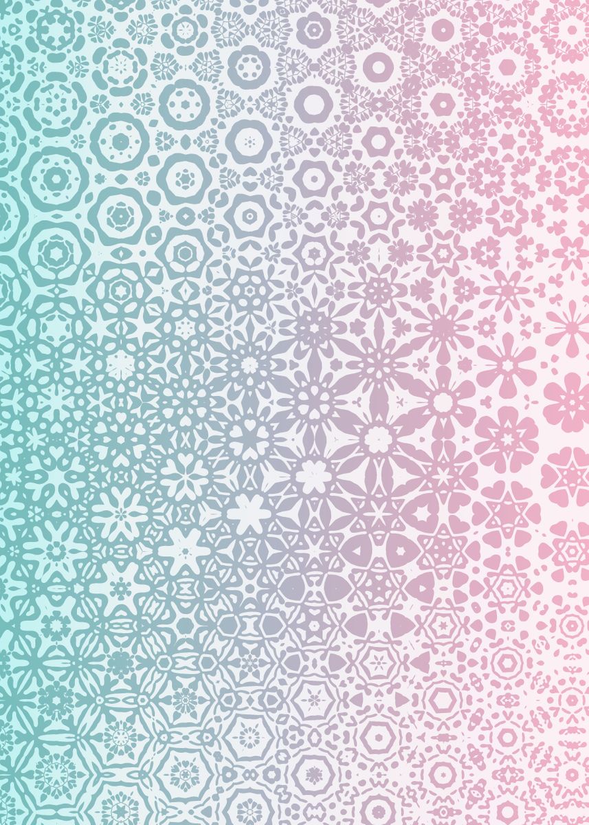 'Gradient floral pattern 1' Poster by Edy Art Space | Displate