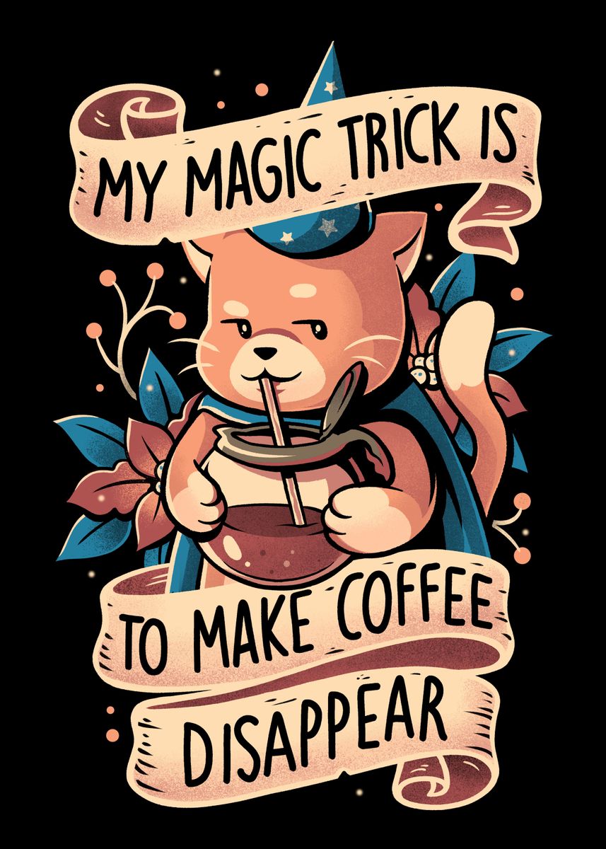 'Magic Trick Cat ' Poster, picture, metal print, paint by Eduardo Ely ...