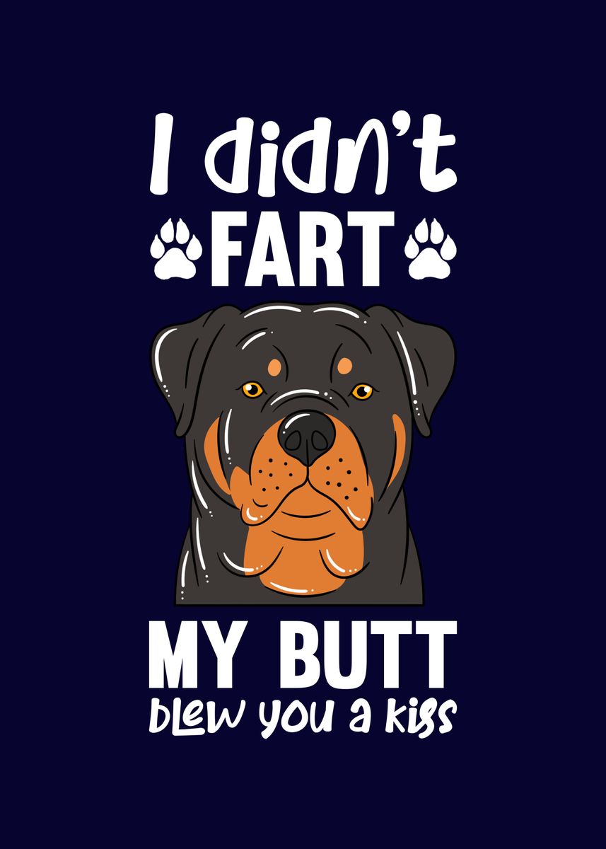 'Funny Rottweiler Dog' Poster, picture, metal print, paint by MzumO ...