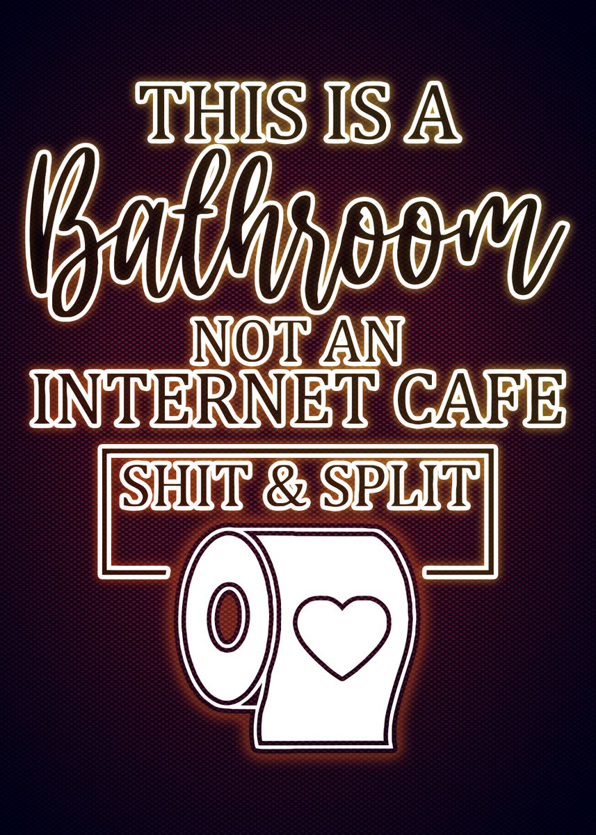 'Funny Bathroom Neon Poster' Poster by Neon Poster | Displate