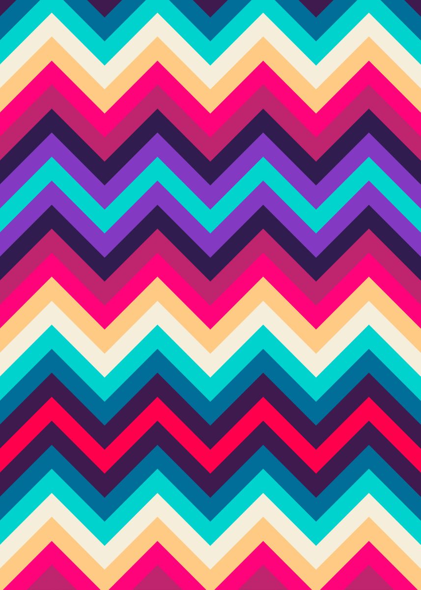 'Colored Chevron' Poster, picture, metal print, paint by Vitor Costa ...