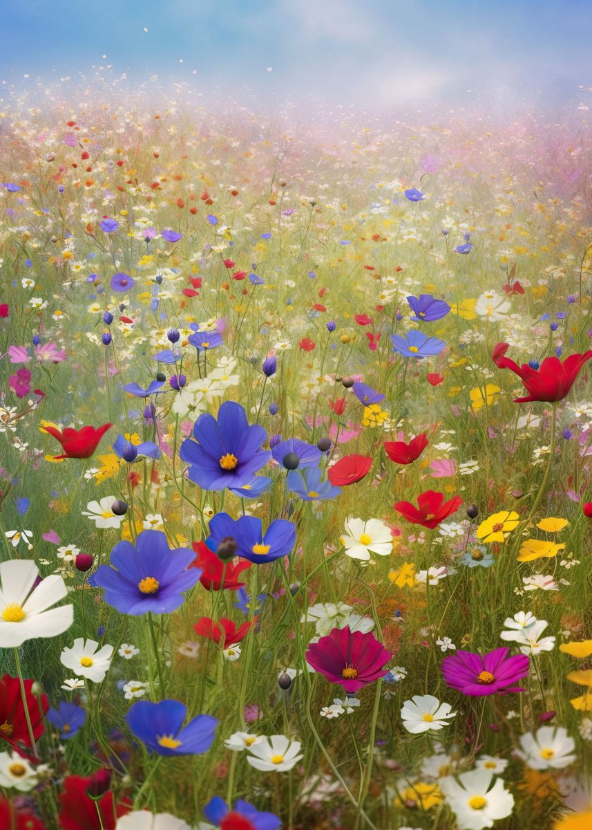 'Wildflower Field' Poster, picture, metal print, paint by Morphic ...