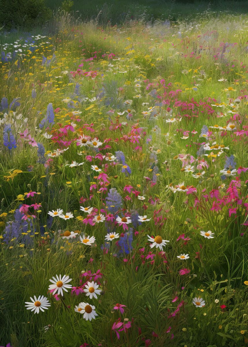 'Wildflower Field' Poster, picture, metal print, paint by Morphic ...
