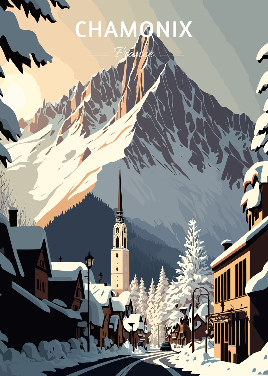 'Travel to chamonix' Poster, picture, metal print, paint by Leonardo ...