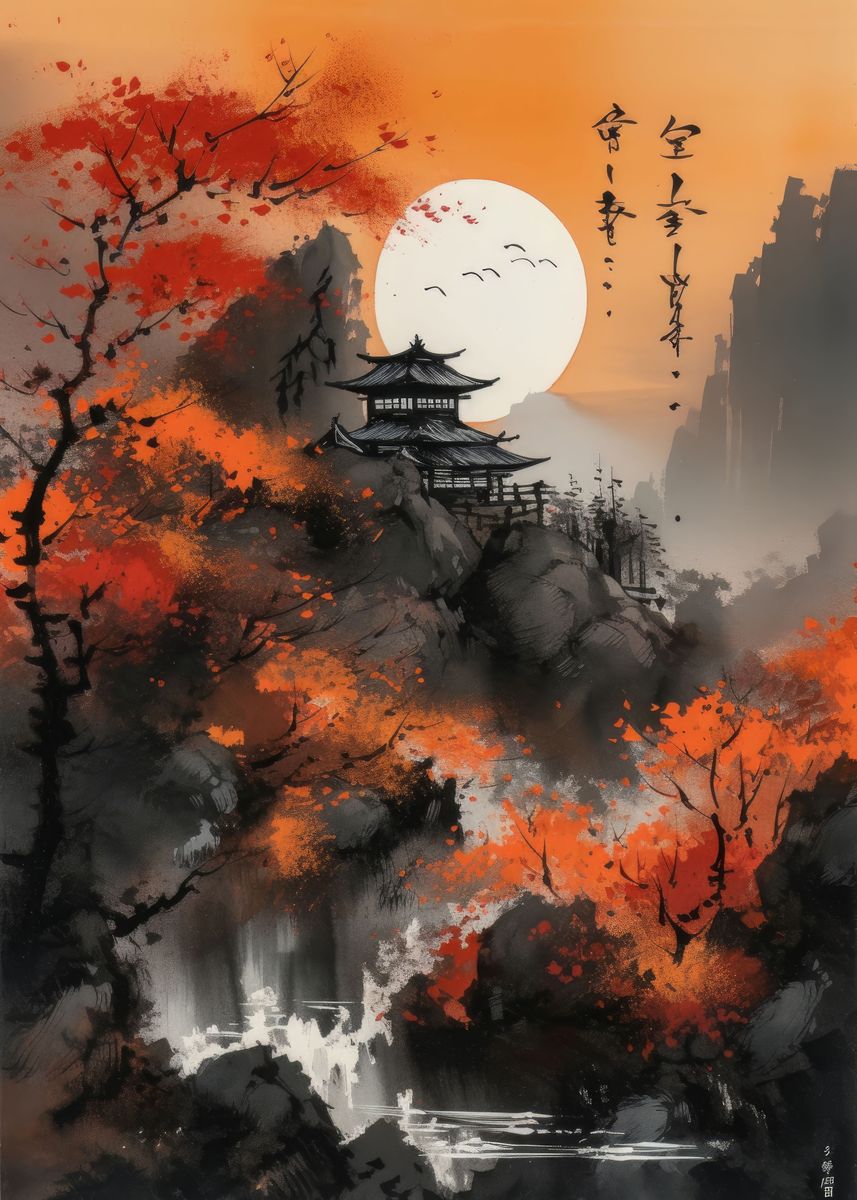 'Asian traditional places' Poster, picture, metal print, paint by ...