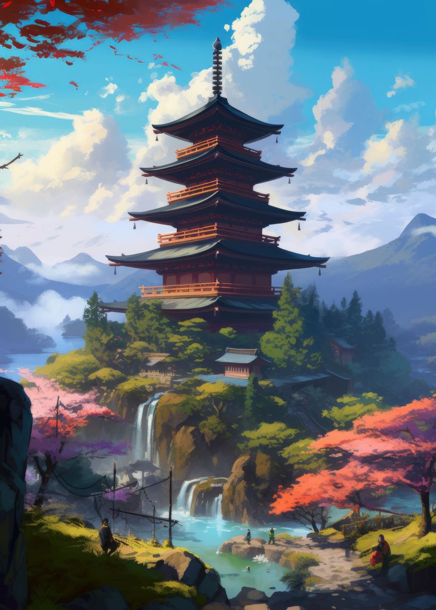 'Breathtaking Japan 04' Poster, picture, metal print, paint by KyzArt ...