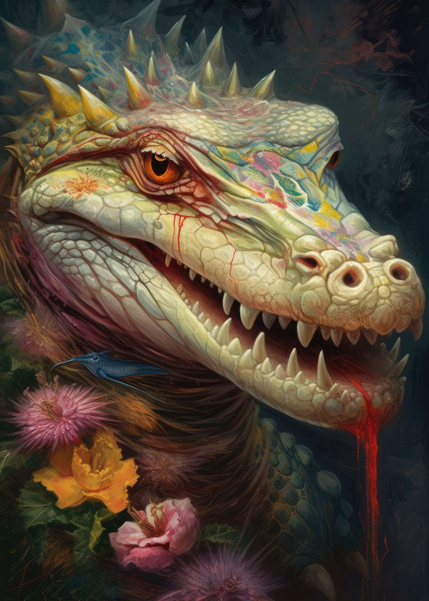 'The strong Crocodile' Poster, picture, metal print, paint by Kingdom ...