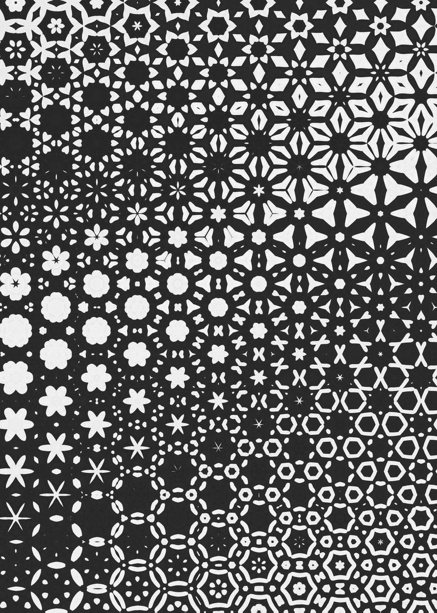 'Floral monochrome pattern' Poster by Edy Art Space | Displate