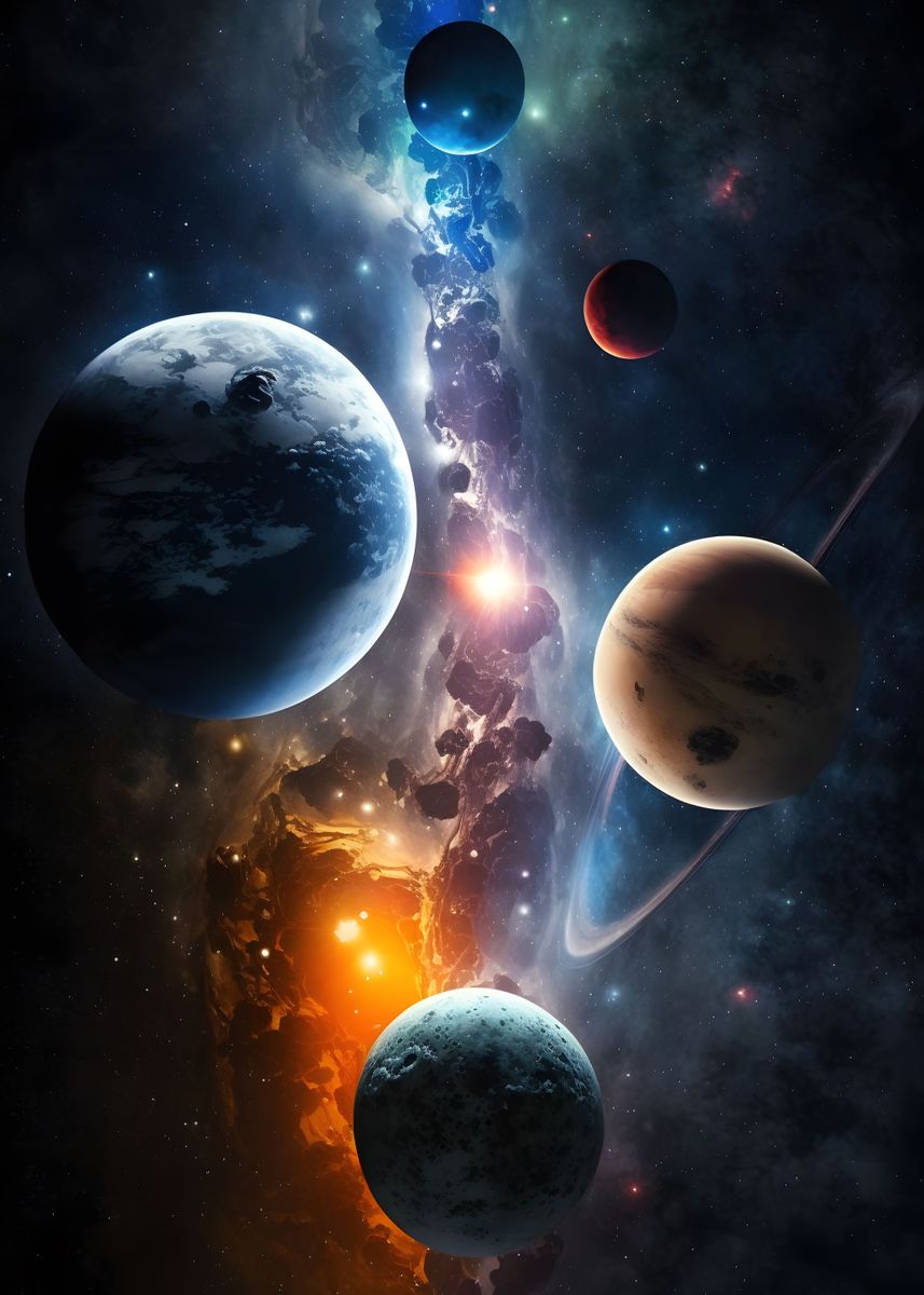 'Colorful Galaxy' Poster, picture, metal print, paint by ...