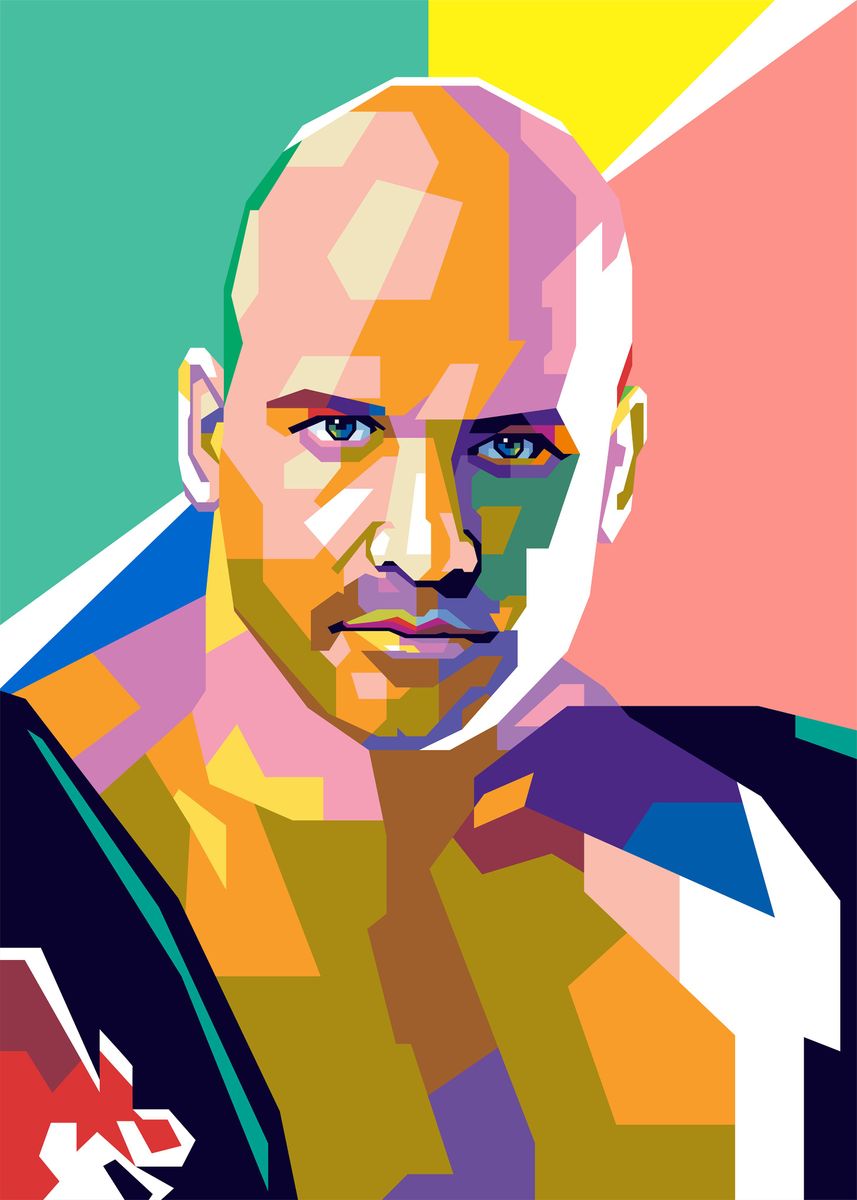 'Bas Rutten' Poster, picture, metal print, paint by Indra | Displate