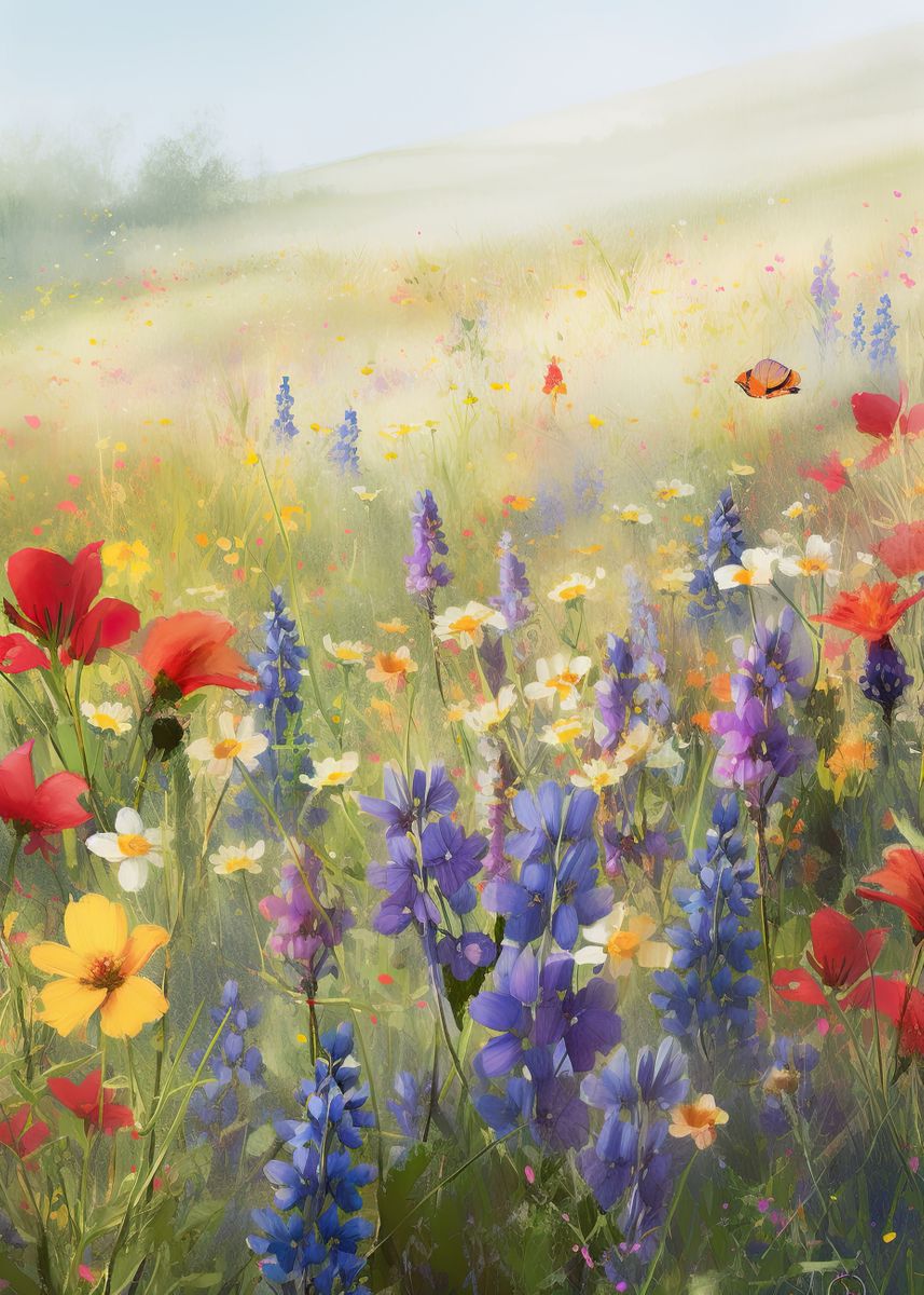 'Wildflower Field' Poster, picture, metal print, paint by Morphic ...