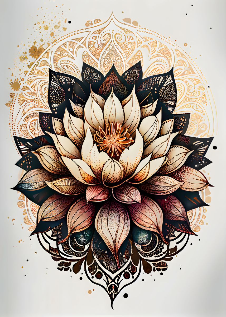 'Stunning Floral Mandala' Poster, picture, metal print, paint by ...